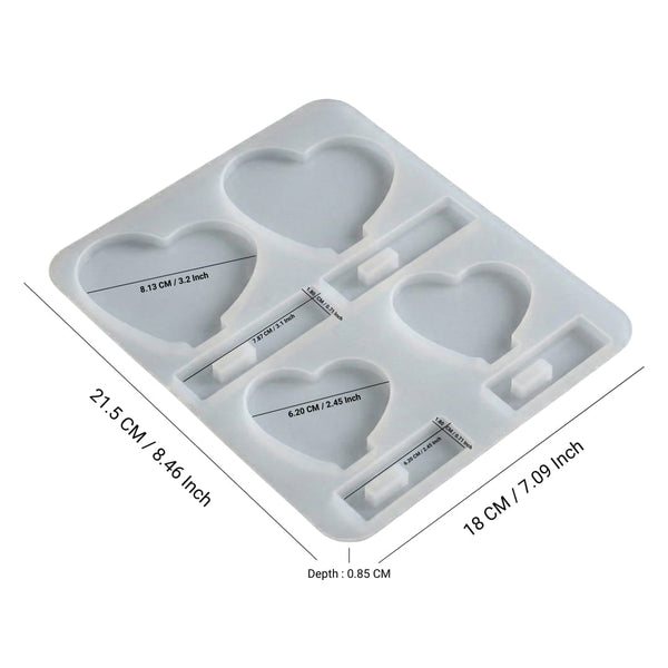 4 in 1 Heart Standy Mould – Resin Raw Material