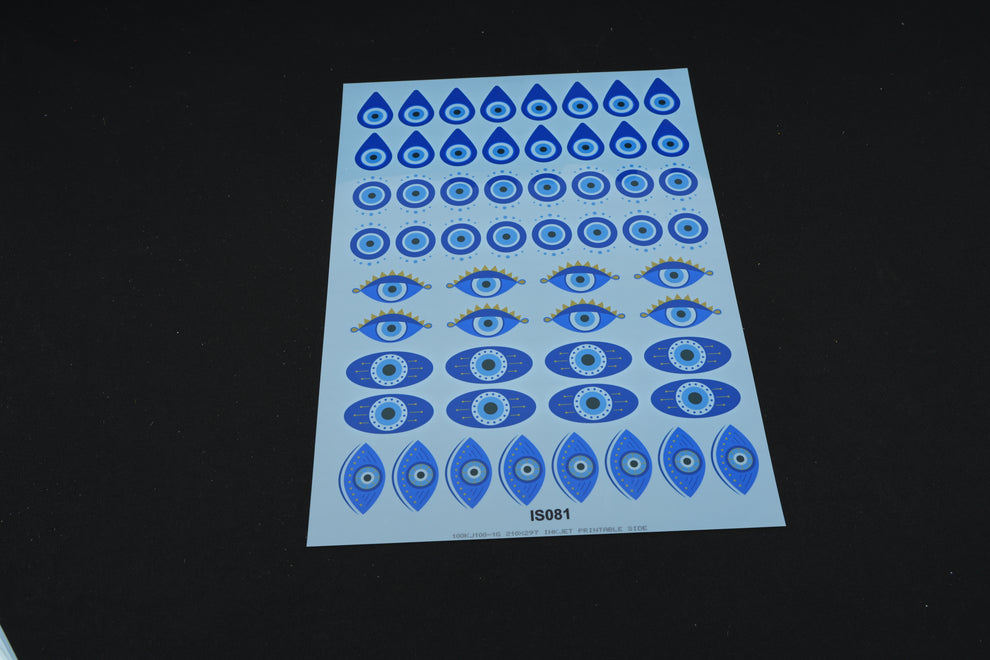 Evil Eye Sticker Sheet ( 1 ) – Resin Raw Material
